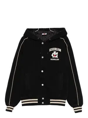 ICECREAM Cotton Hooded Bomber Jacket - Black
