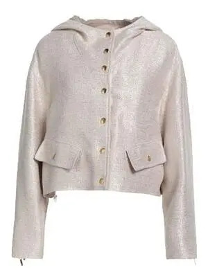 Emporio Armani Jacket In Polyester, Viscose, And Metallic Fiber - Rose Gold
