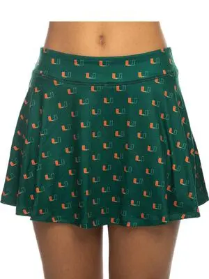 ZOOZATZ Miami Hurricanes All-Over Print Flowy Skort