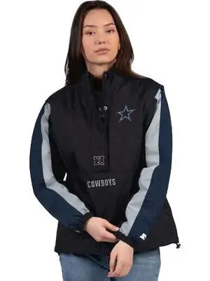 STARTER Dallas Cowboys Thursday Night Gridiron Half-zip Jacket - Black