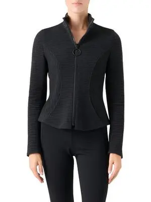 Akris Ottoman Knit Jacket - Black
