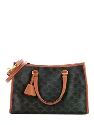 Celine Horizontal Cabas Triomphe Coated Canvas Mini Tote Bag - Brown