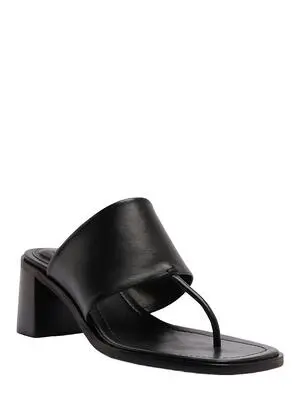 Schutz Leather Thong Sandals - Black
