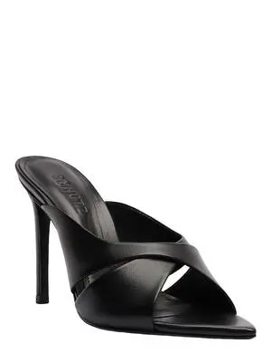 Schutz Maxine Leather Mule Sandals - Black