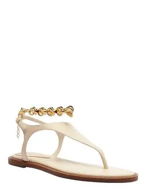 Schutz Lys Leather Thong Sandals - Sugar White