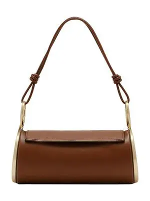 Cult Gaia Dahlia Leather Shoulder Bag - Saddle
