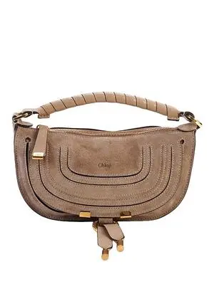 Chloé Marcie Mini Suede Shoulder Bag - Boyish Brown