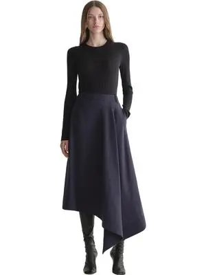 A.L.C. Gael A-line Midi Skirt - Navy Melange