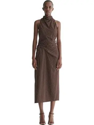 A.L.C. Jean Striped Midi Skirt - Ganache Stripe