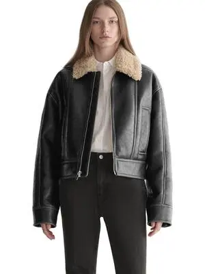 A.L.C. Stevie Faux Shearling Zip-up Jacket - Deepest Brown