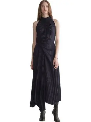 A.L.C. Simona Pleated Midi Dress - Deep Navy