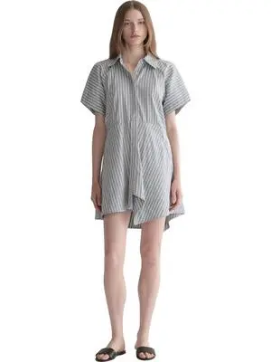A.L.C. Julie Cotton Mini Shirtdress - White/steel Blue