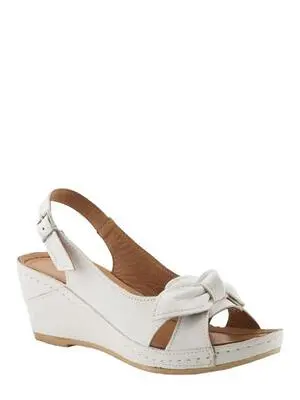 SPRING STEP SHOES Chassidy Wedge Sandal - White
