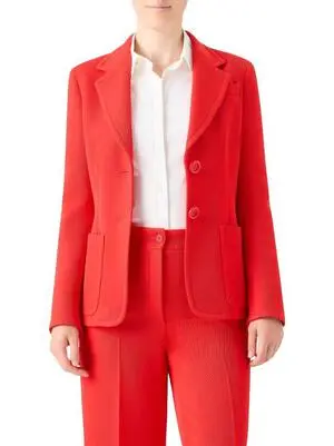 Akris Wool Gabardine Blazer - Bright Red