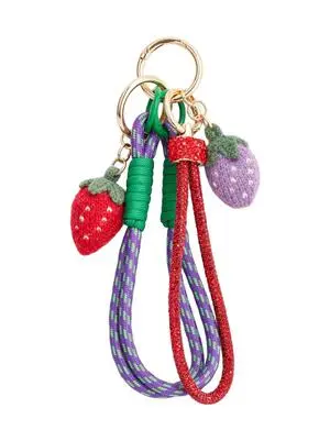 Chelsea28 Strawberry Bag Charm - Purple Multi- Gold
