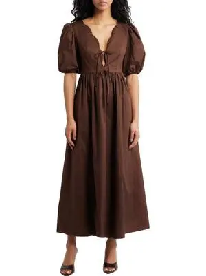 PETAL & PUP Karla Maxi Dress - Bitter Chocolate