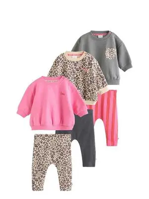 NEXT 6-pack Assorted Sweatshirts & Leggings Set - Pink