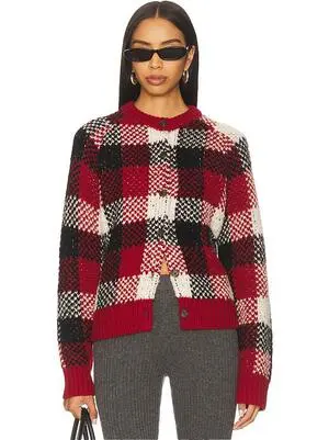 Guest In Residence Buffalo Plaid Cardigan - Ruby Combo