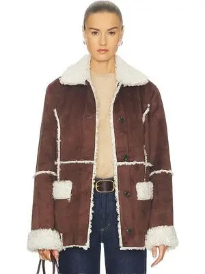 Tularosa Laura Reversible Jacket - Chocolate Brown & Cream