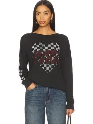 Lauren Moshi Luella Long Sleeve Drop Shoulder Tee - Onyx