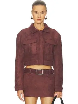 NAKEDVICE The Vince Faux Suede Jacket - Plum