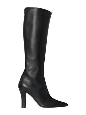 THE ROW Mona Leather Knee Boot - Black