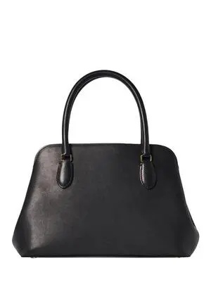 THE ROW Ida Leather Top Handle Bag - Black
