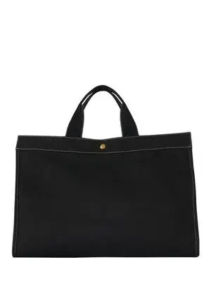 THE ROW Sisal Shopper In Cotton Black