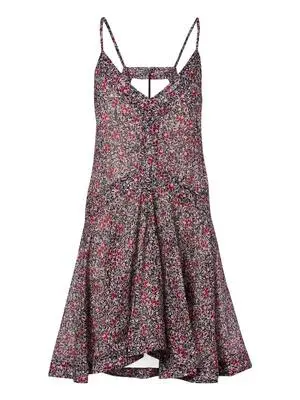 MARANT ETOILE Danielle Floral Cotton Voile Minidress - Black