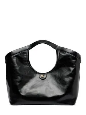 Gucci Giglio Large Leather Tote Bag - Black