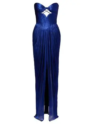 MARIA LUCIA HOHAN Stephanie Silk Tulle Bustier Gown - Blue
