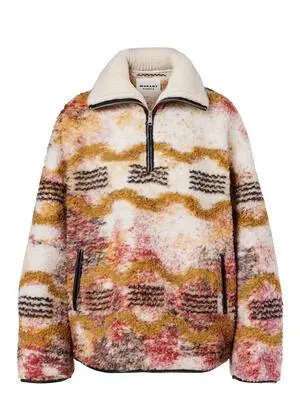 MARANT ETOILE Marner Fleece Half-zip Sweater - Beige