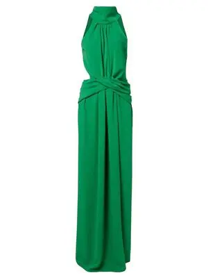 Johanna Ortiz Cutout Gathered Maxi Dress - Green