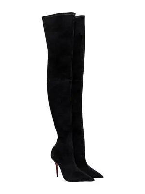 CHRISTIAN LOUBOUTIN Miss Z 100 Suede Over-the-knee Boots - Black