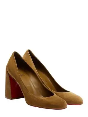 CHRISTIAN LOUBOUTIN Miss Sab 85 Suede Pumps - Green