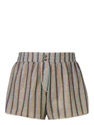 Oseree Oséree Lumière Striped Metallic Shorts Multicoloured