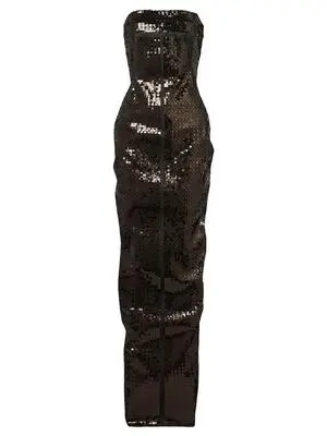 Rick Owens Rick Owens Sequined Denim Bustier Gown Black