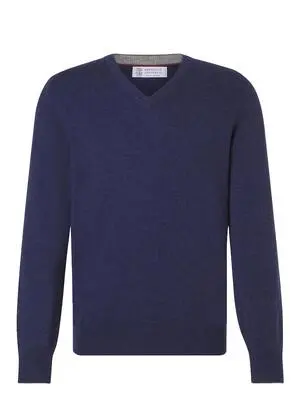Brunello Cucinelli Cashmere V-neck Sweater - Blue