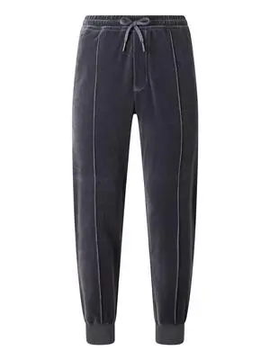 TOM FORD TOM FORD - Tapered Cotton-Blend Velour Sweatpants - Men - Gray  Charcoal