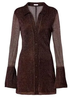 Oseree Lumière Shirt Dress - Brown