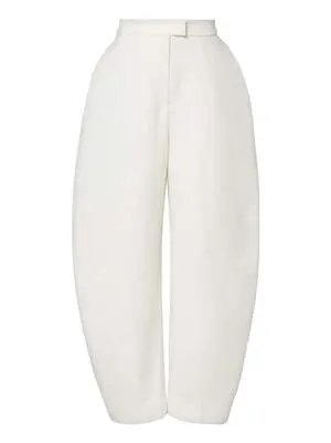 RÓHE High-rise Cotton Barrel-leg Pants - White