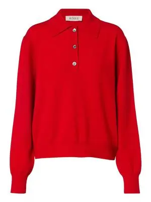 RÓHE Wool And Cashmere Polo Sweater - Red