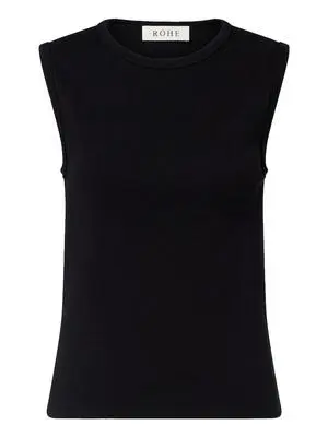 RÓHE Ribbed-knit Tank Top - Black