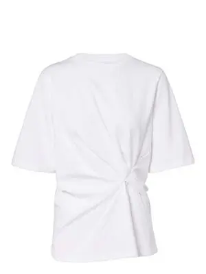 RÓHE Gathered Cotton T-shirt - White
