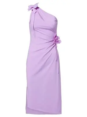 Coperni Floral-appliqué Jersey Cocktail Dress - Purple