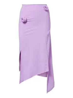 Coperni Floral-appliqué Jersey Midi Skirt - Purple