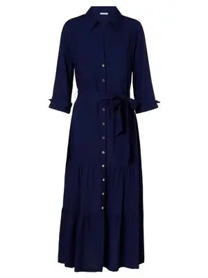 Heidi Klein Tiered Shirt Dress - Blue