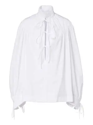 Dries Van Noten Ruffled Cotton Blouse - White
