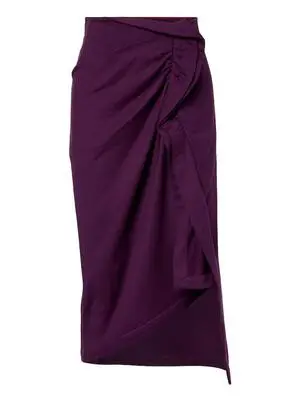 Dries Van Noten Ruffled Cotton Jersey Midi Skirt - Purple