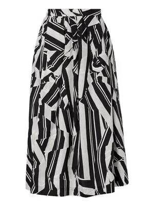 Dries Van Noten Printed Cotton Midi Skirt - Black